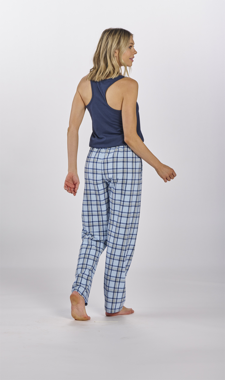 Boxercraft Womens Haley Heritage Carolina Blue Plaid Flannel Pajama Pant